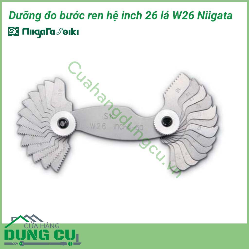 Dưỡng đo bước ren hệ inch 26 lá W26 Niigata