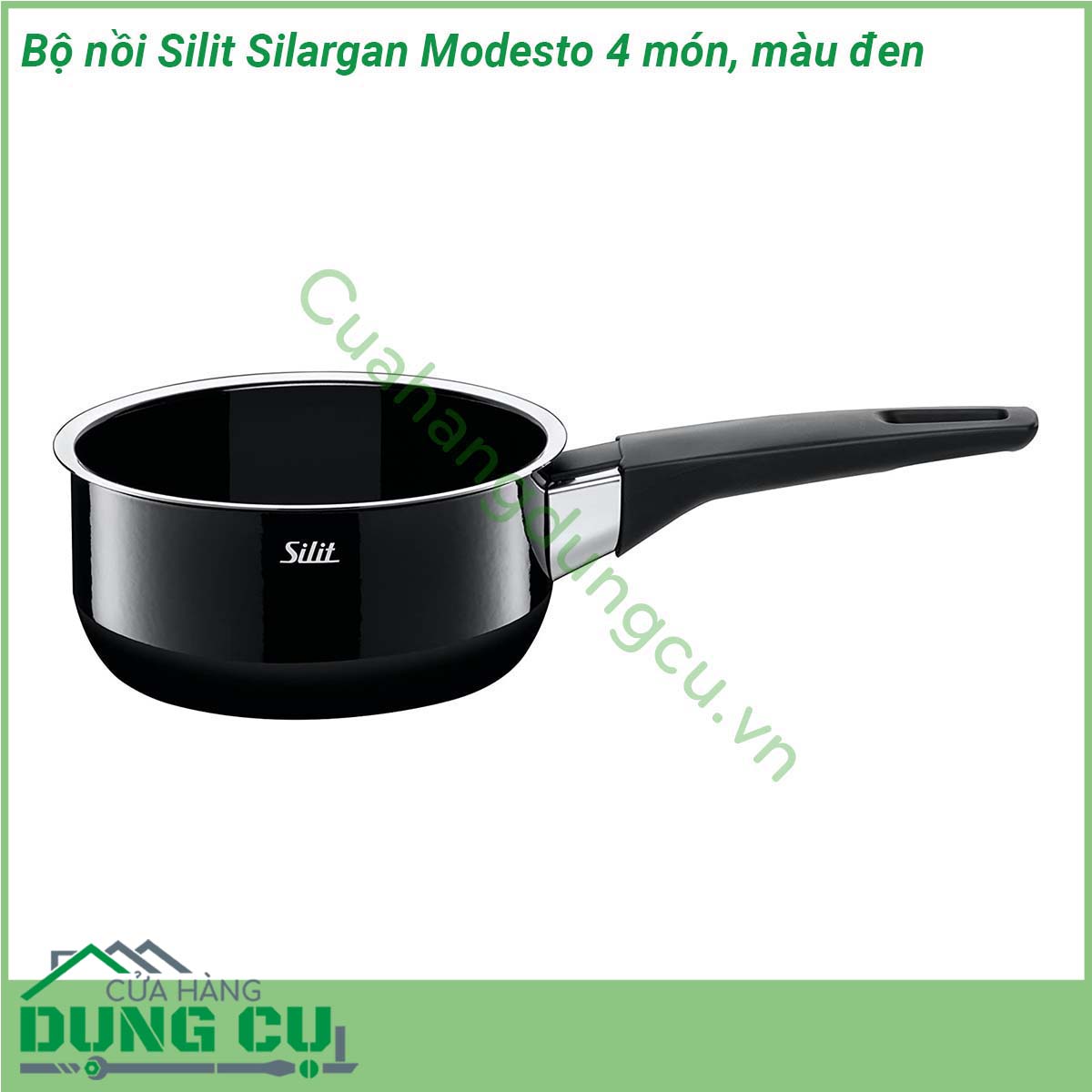 Bộ nồi Silit Silargan Modesto 4 món màu đen